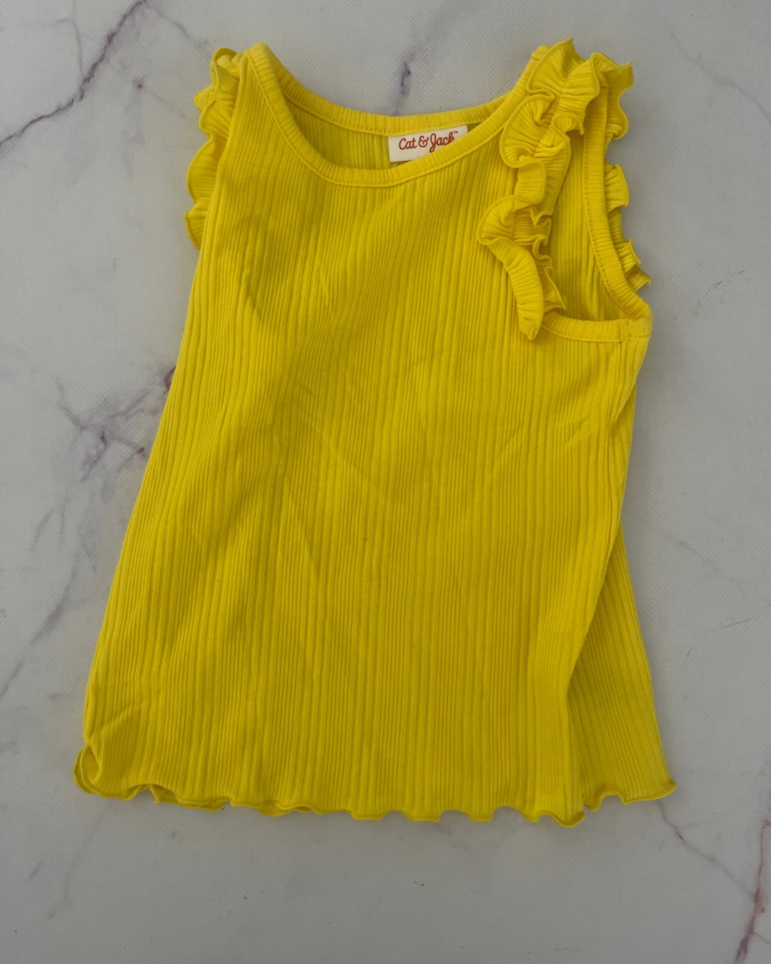 Cat & Jack yellow frilly top 4Y – Nearly New Kids