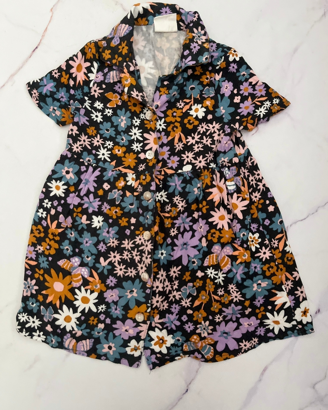 Cotton On black floral dress 2Y – Nearly New Kids