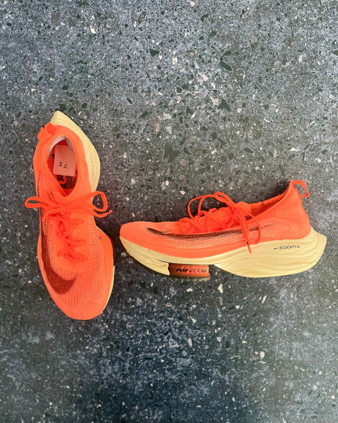Nike Air Zoom neon orange tekkies Size 6 Adult – Nearly New Kids